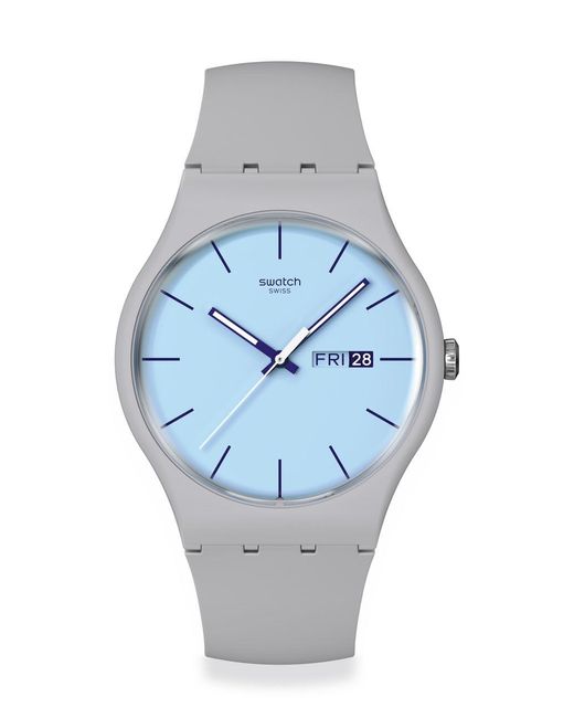 Swatch New Gent Biosourced Watch Casual Plastic Grey Quartz Waterproof ...