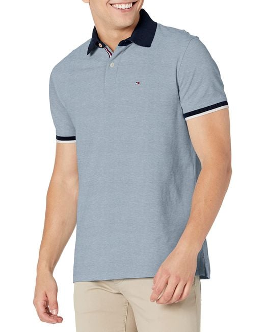 Tommy Hilfiger Flag Pride Polo Shirt In Custom Fit In Blue For Men Lyst