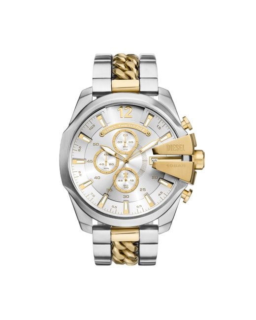 DIESEL Mega Chief Chronograph Two-tone Stainless Steel Watch in ...