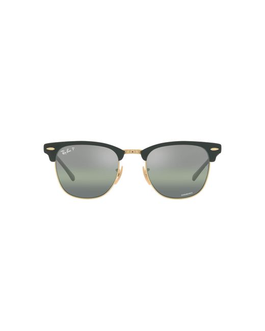 Ray Ban Rb3716 Clubmaster Metal Square Sunglasses In Black Lyst