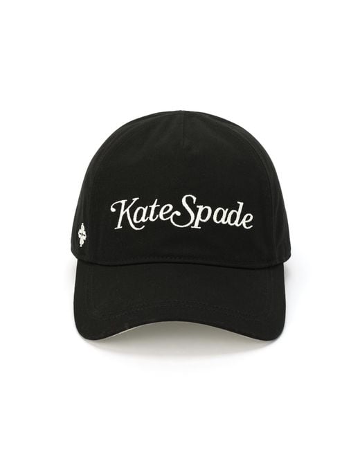 Kate Spade Magazine Script Baseball Cap in Black | Lyst