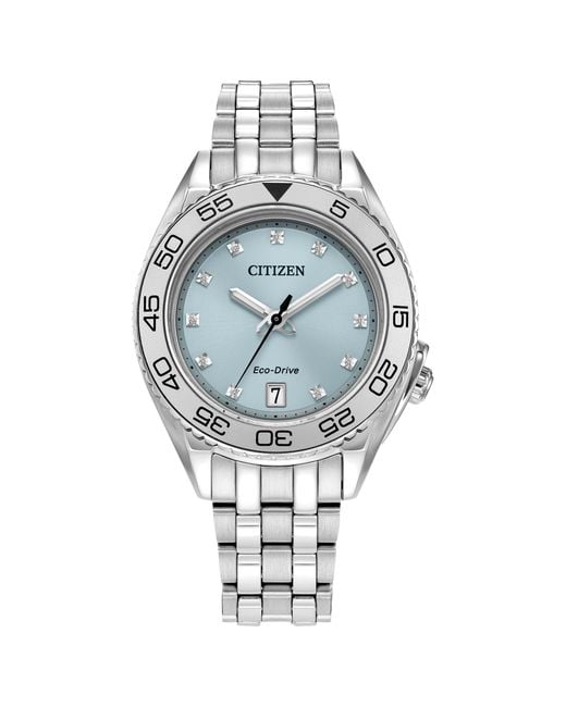 Citizen Ladies Eco-drive Sport Luxury Carson Watch in Metallic | Lyst