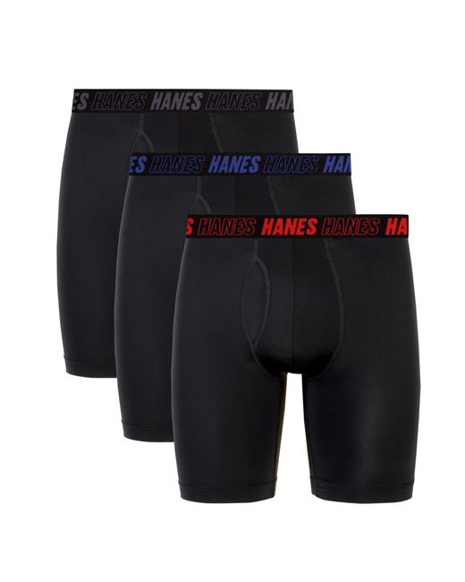 Hanes Moves Performance Boxer Brief in Black for Men | Lyst
