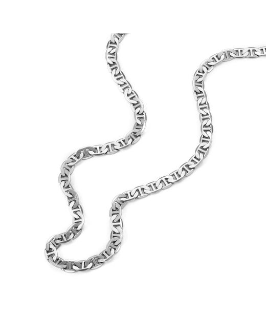 Fossil Heritage Anchor Chains Stainless Steel Chain Necklace in White ...