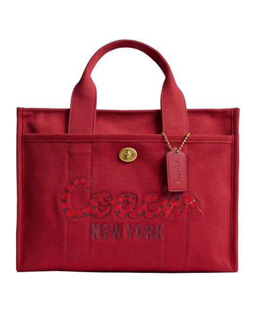 COACH Cargo Tote in Red | Lyst
