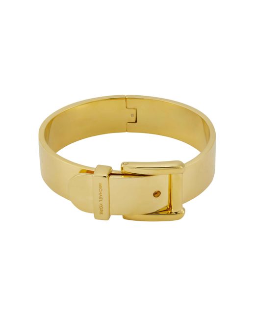 Michael Kors 14k Gold Colby Buckle Bangle Bracelet in Metallic | Lyst