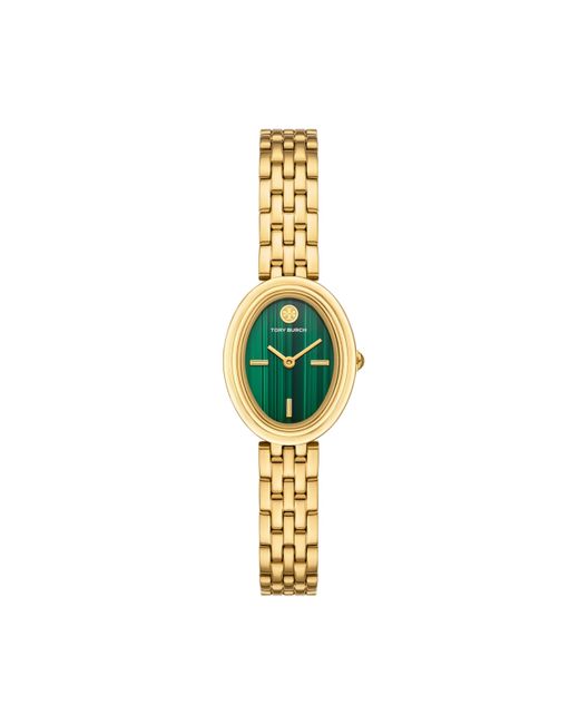 Tory Burch Oval Gold-tone Stainless Steel Watch in Metallic | Lyst