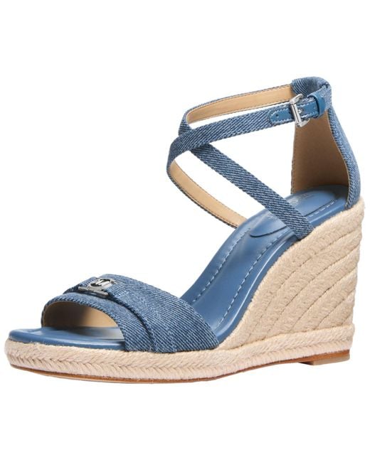 Michael Kors Dy Wedge Sandal in Blue | Lyst