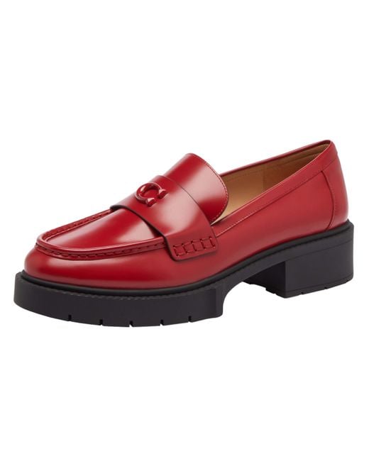 COACH Cx034 Rby 5.5 B Leah Spaz Loafer Ruby 5.5 B in Red | Lyst