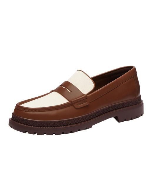 COACH Cooper Canvas Loafer in Brown for Men | Lyst