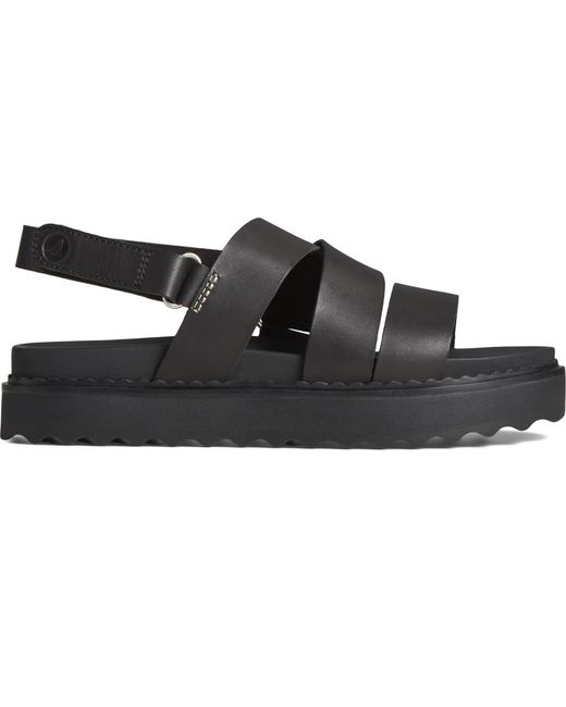 Sperry Top-Sider Cami Flatform Sandals 9.5 M (B) Leather in Black | Lyst
