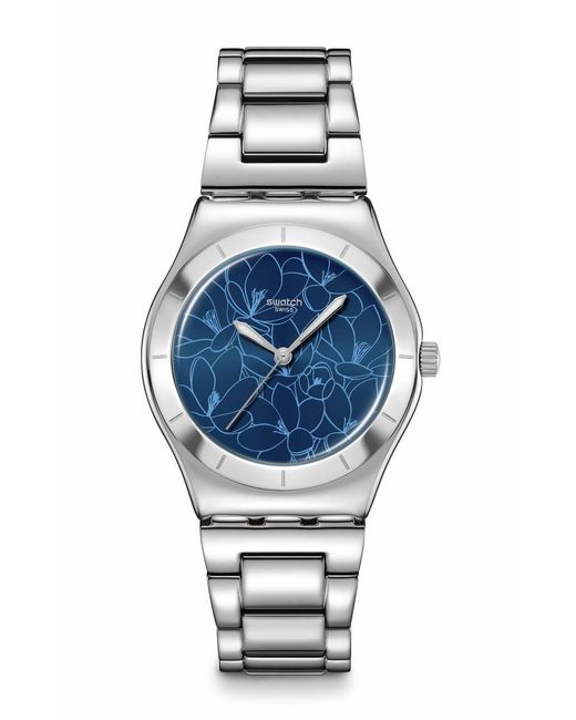 Swatch I Medium Watch Dress Stainless Steel Blue Quartz Waterproof ...