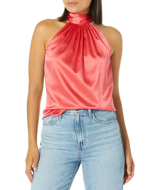 Ramy Brook Mock Neck Lori Blouse In Red Lyst