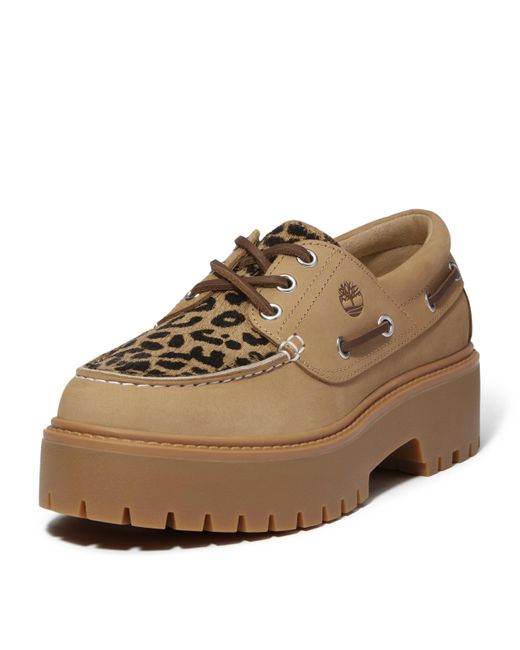 Timberland Stone Street Platform Boat Shoe in Natural | Lyst