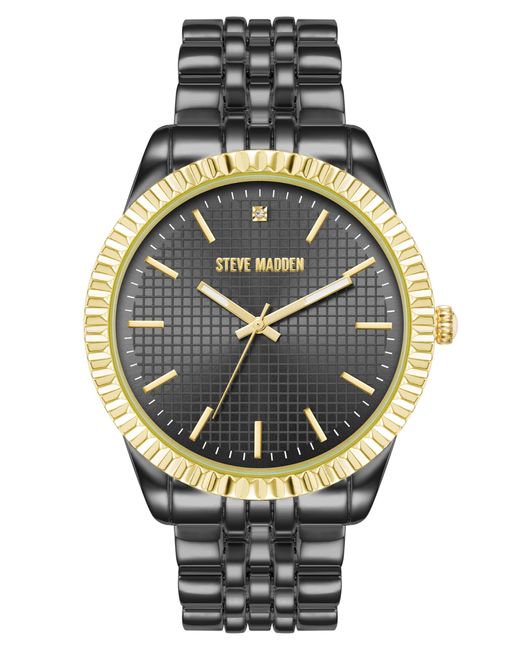 Steve Madden Genuine Diamond Dial Bracelet Watch in Gray for Men | Lyst