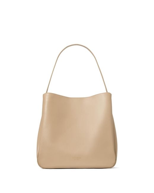 Kate Spade Grace Fine Grain Leather Large Hobo in Natural | Lyst