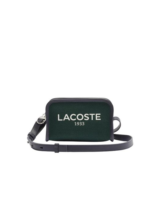 Lacoste Heritage Canvas Mini Shoulder Bag in Black | Lyst