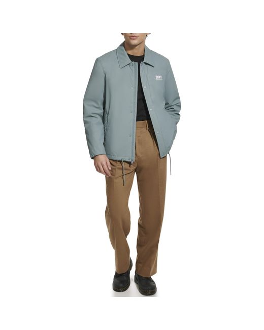 DKNY Lightweight Coaches Jacket in Blue for Men | Lyst