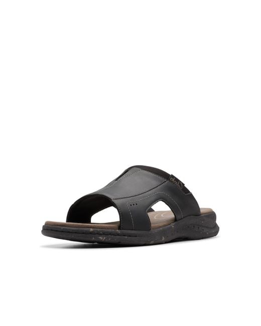 Clarks Collection Walkford Band Slide Sandal in Black for Men | Lyst