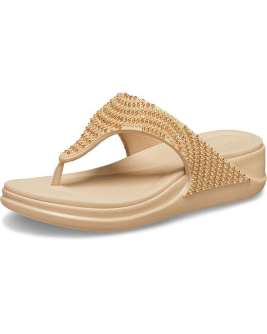 Crocs™ Boca Wedge Flip Flops in Black | Lyst