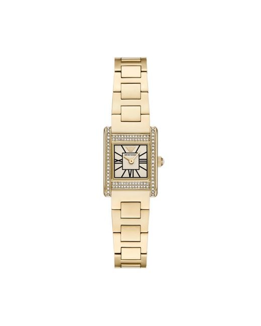 Emporio Armani Two-hand Gold-tone Stainless Steel Watch in Metallic | Lyst