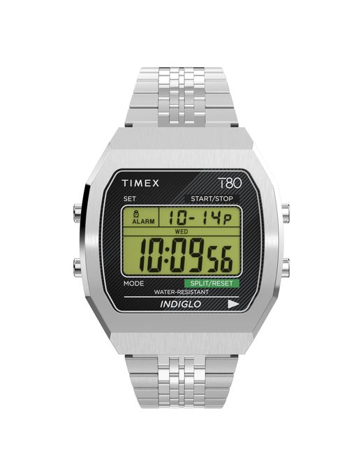 Timex Stainless Steel Band Digital Dial Stainless Steel in Metallic | Lyst