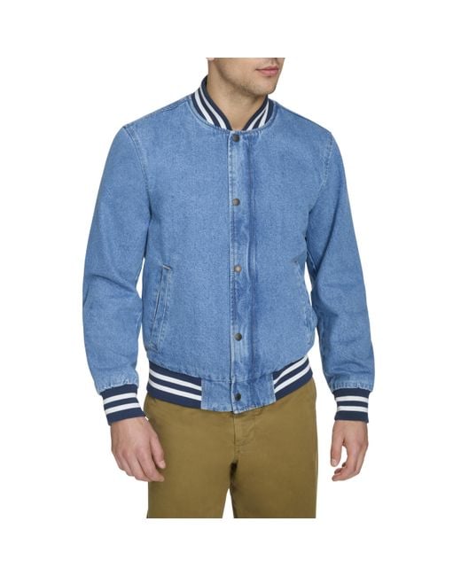 Levi's Varsity Denim Bomber Jacket in Blue for Men | Lyst