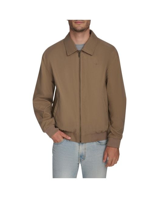 Dockers Micro Twill Golf Bomber Jacket in Brown for Men | Lyst