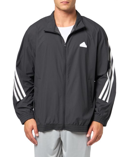 adidas Future Icon 3-stripes Woven Track Top in Gray for Men | Lyst