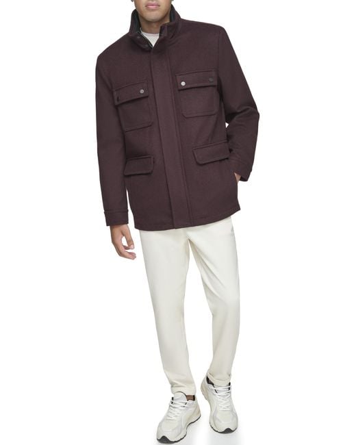 Andrew Marc Wool Coat-mid And Full Length in Red for Men | Lyst