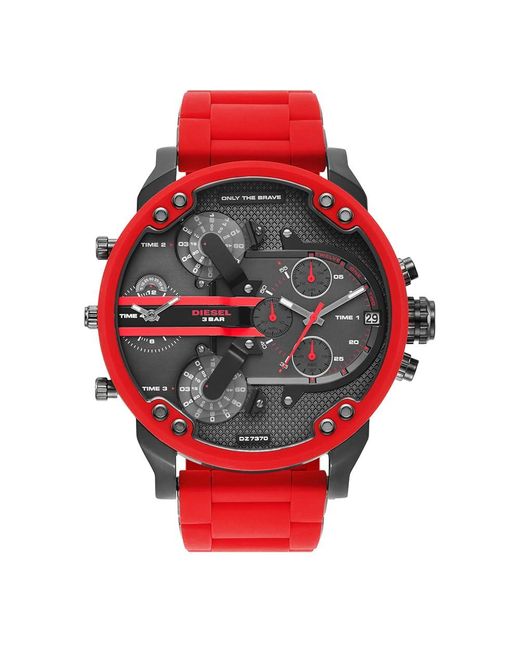 DIESEL Mr. Daddy 2.0 Gunmetal Dial Quartz Mens Watch in Red for Men | Lyst