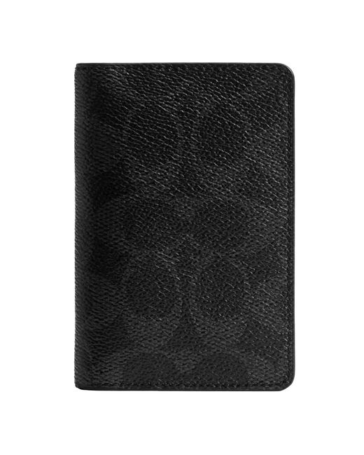 COACH Card Wallet In Signature in Black for Men | Lyst