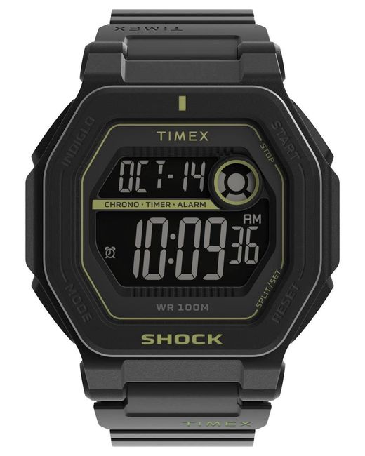Timex Black Strap Digital Neg Display Dial Black for Men | Lyst