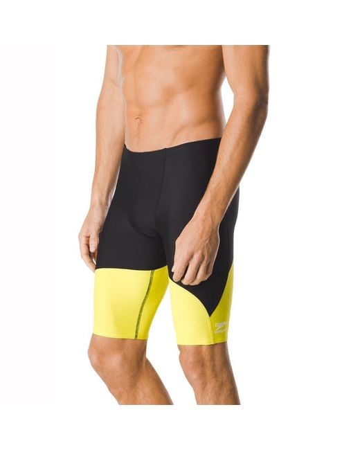 Speedo Swimsuit Jammer Endurance+ Splice Team Colors,black/yellow Spark ...