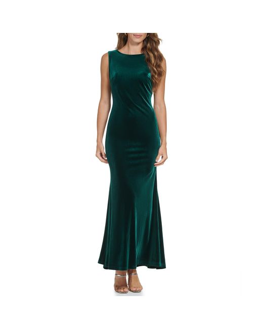 DKNY Velvet Gown Sleeveless Dress in Green | Lyst