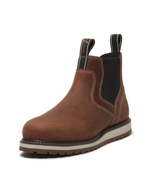 Timberland Irvine Chelsea Wedge Soft Toe Industrial Work Boot in Brown ...