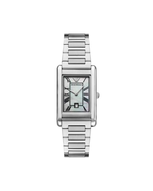 Emporio Armani Two-hand Date Stainless Steel Watch in White for Men | Lyst