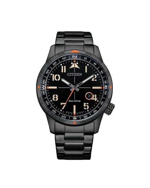 Citizen Eco-drive Weekender Avion Field Watch In Black Ip Stainless ...