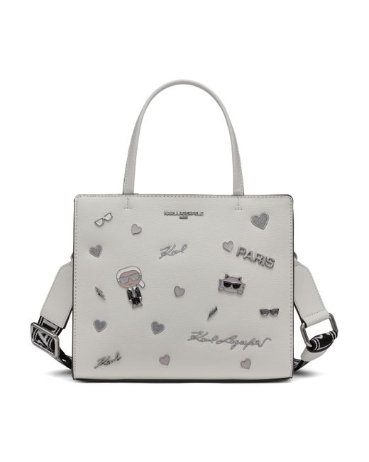 Karl Lagerfeld Paris Maybelle Pin Satchel in Gray | Lyst