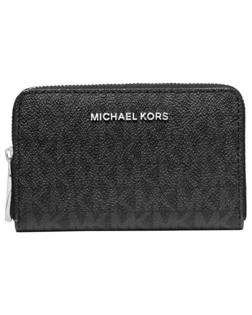 Michael Kors Jet Set Small Zip Around Card Case in Black | Lyst