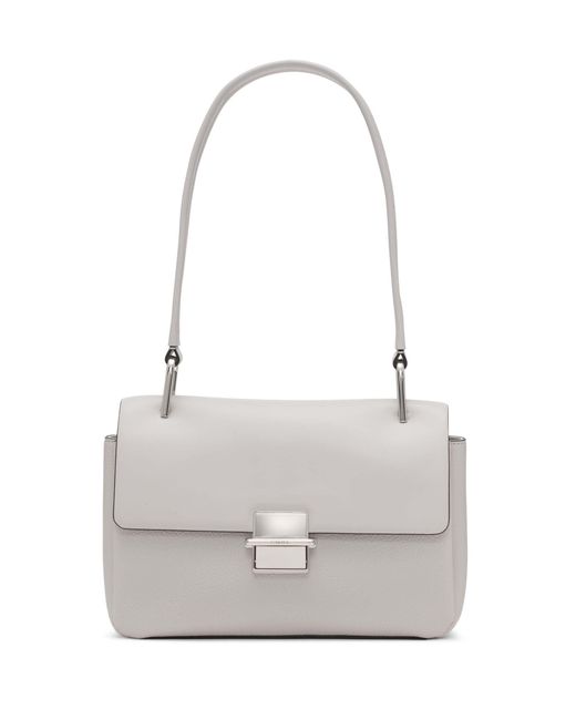 Calvin Klein Clove Triple Compartment Flap Shoulder Bag in White | Lyst