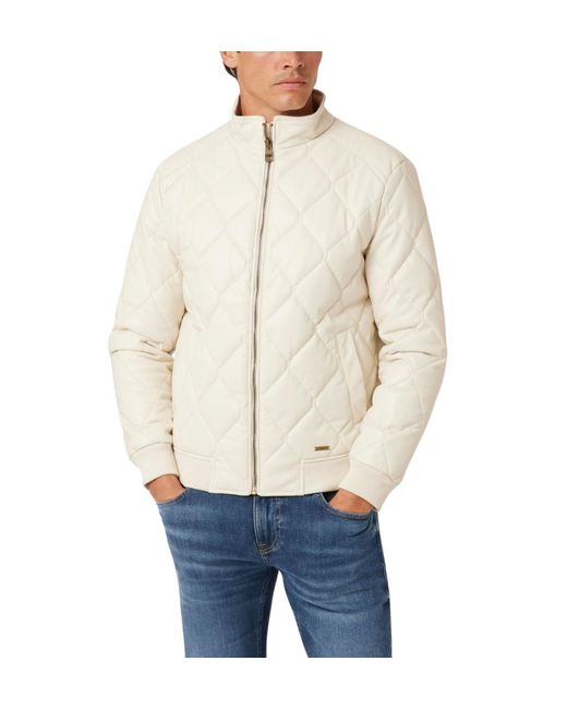 Guess S Quilted Faux Leather Jacket in Natural for Men | Lyst