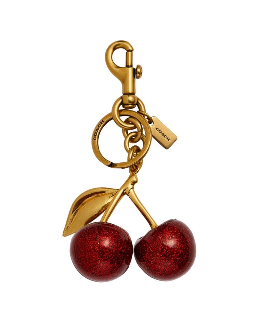 COACH Resin Cherry Bag Charm Key Chain in Red | Lyst
