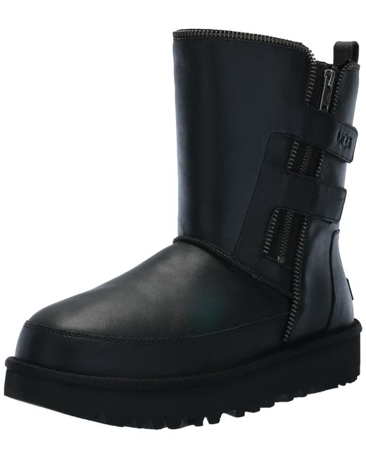 UGG Classic Short Moto Boot Fashion in Black | Lyst