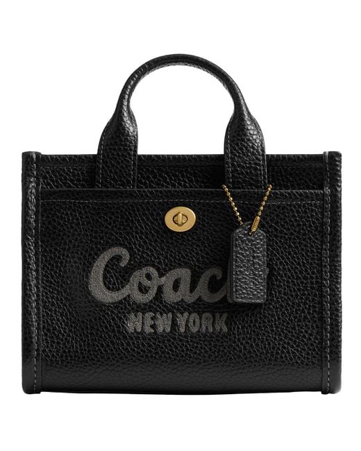 COACH Bubble Leather Cargo Tote 20 in Black | Lyst