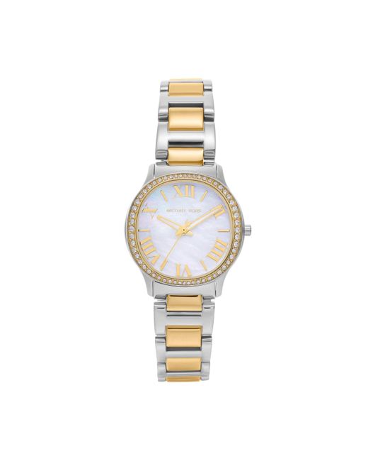 Michael Kors Sage Three-hand Two-tone Stainless Steel Watch in Metallic ...