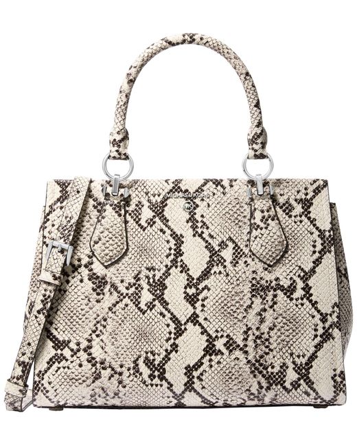 Michael Kors Marilyn Medium Satchel in Metallic | Lyst