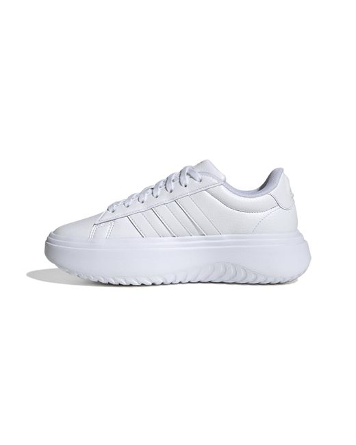 adidas Grand Court Platform Sneaker in White | Lyst