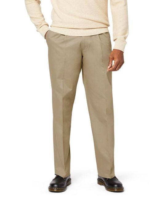 Dockers Relaxed Fit Signature Iron Free Stain Defender Pants-pleated in ...