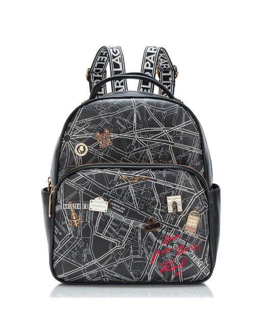 Karl Lagerfeld Paris Lafyette Quilted Leather Backpack in Gray | Lyst